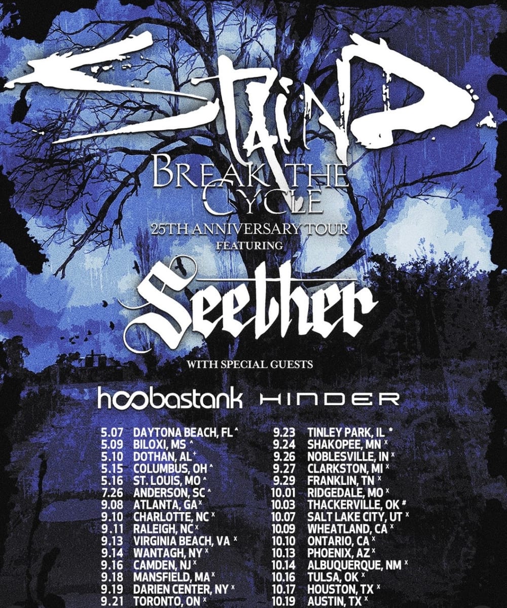 Staind Announce Massive Headline Tour For 25th Anniversary of 'Break ...